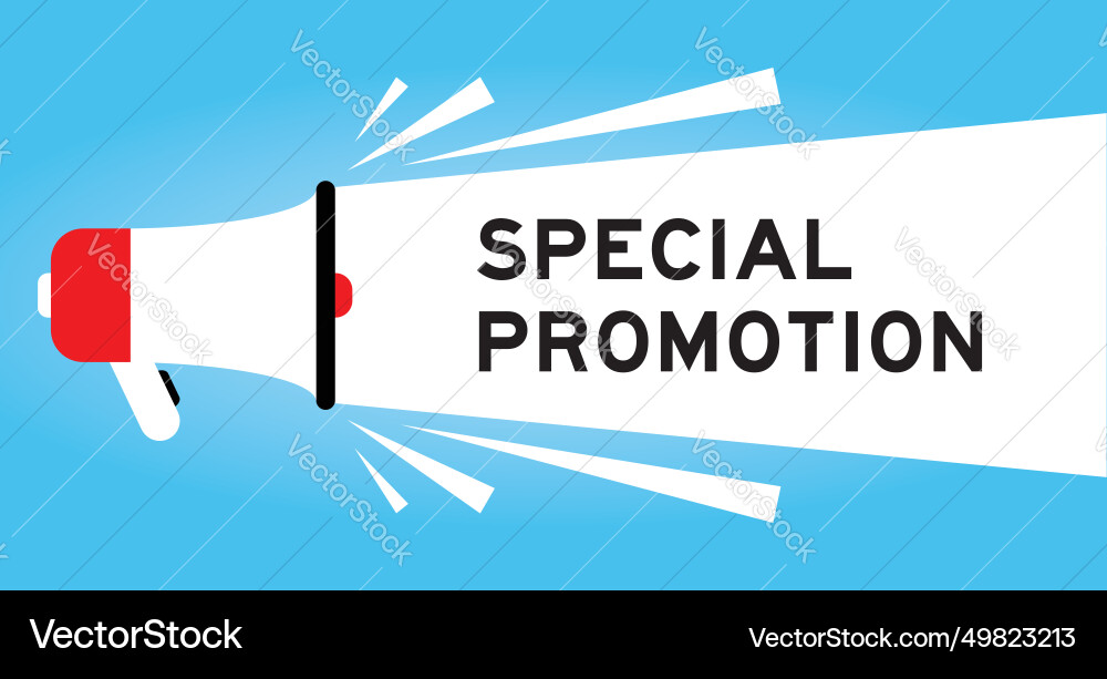 Color megaphone icon with word special promotion Vector Image