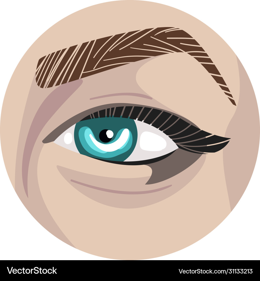 Female eye in circle part human face Royalty Free Vector