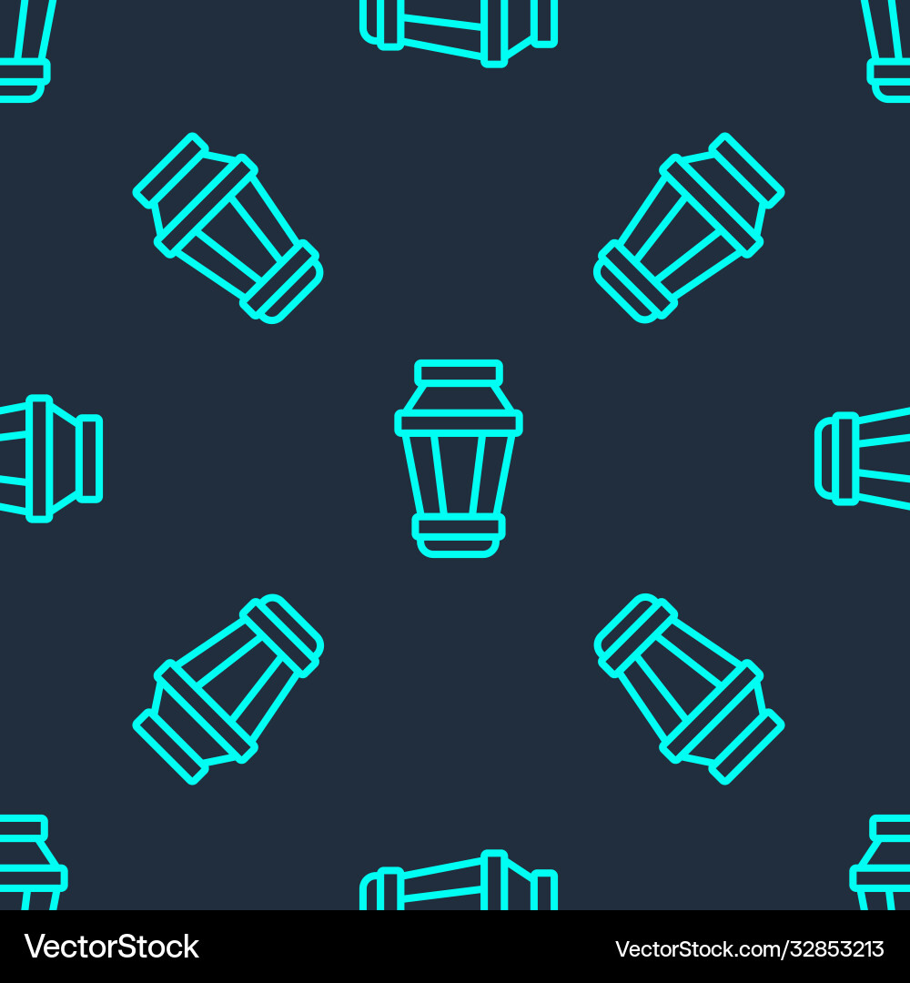 Green line garden light lamp icon isolated Vector Image