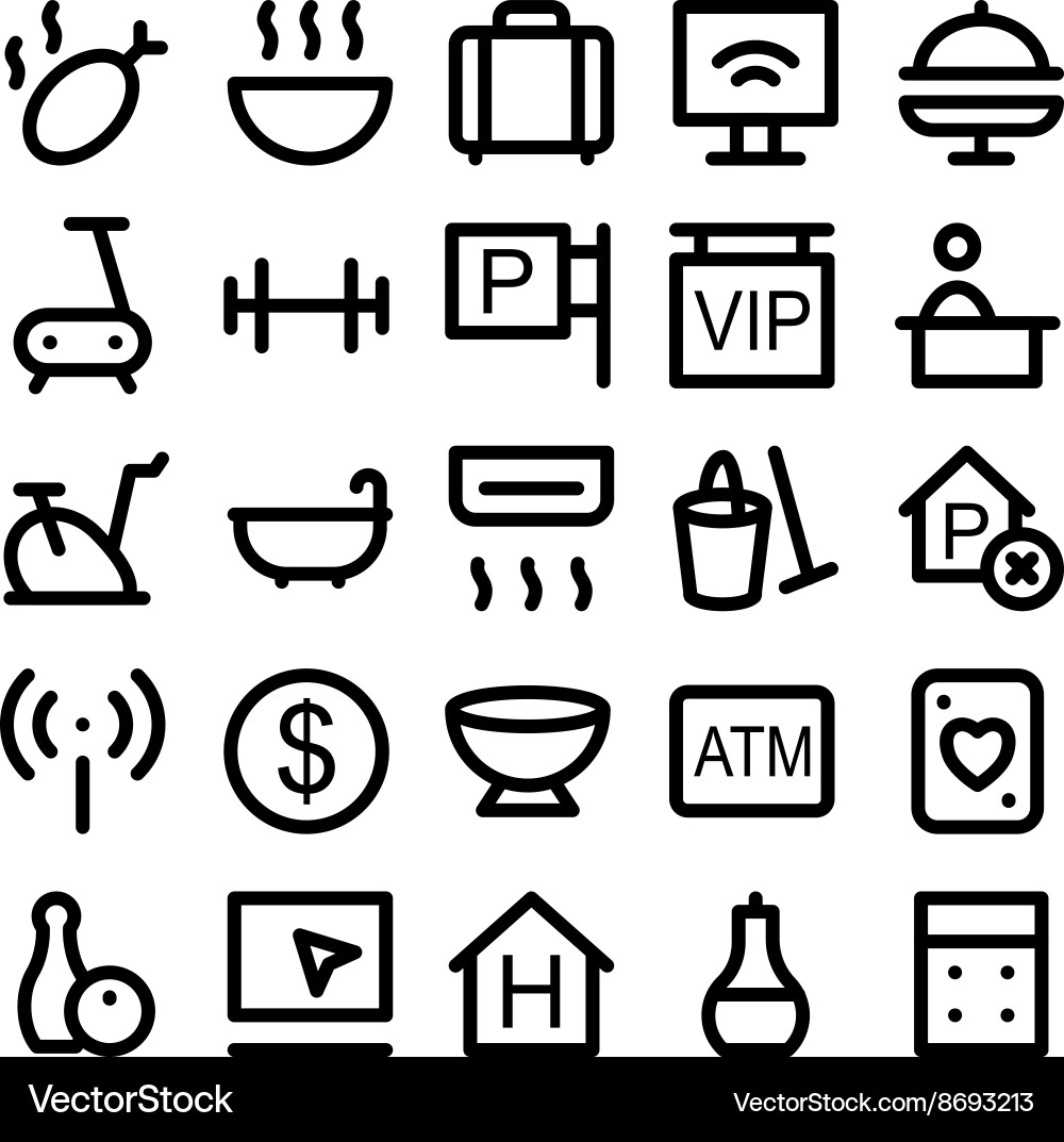 Hotel and Restaurant Icons 6 Royalty Free Vector Image