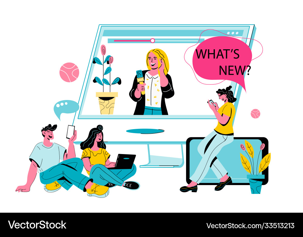 Latest news with people watching broadcasting Vector Image