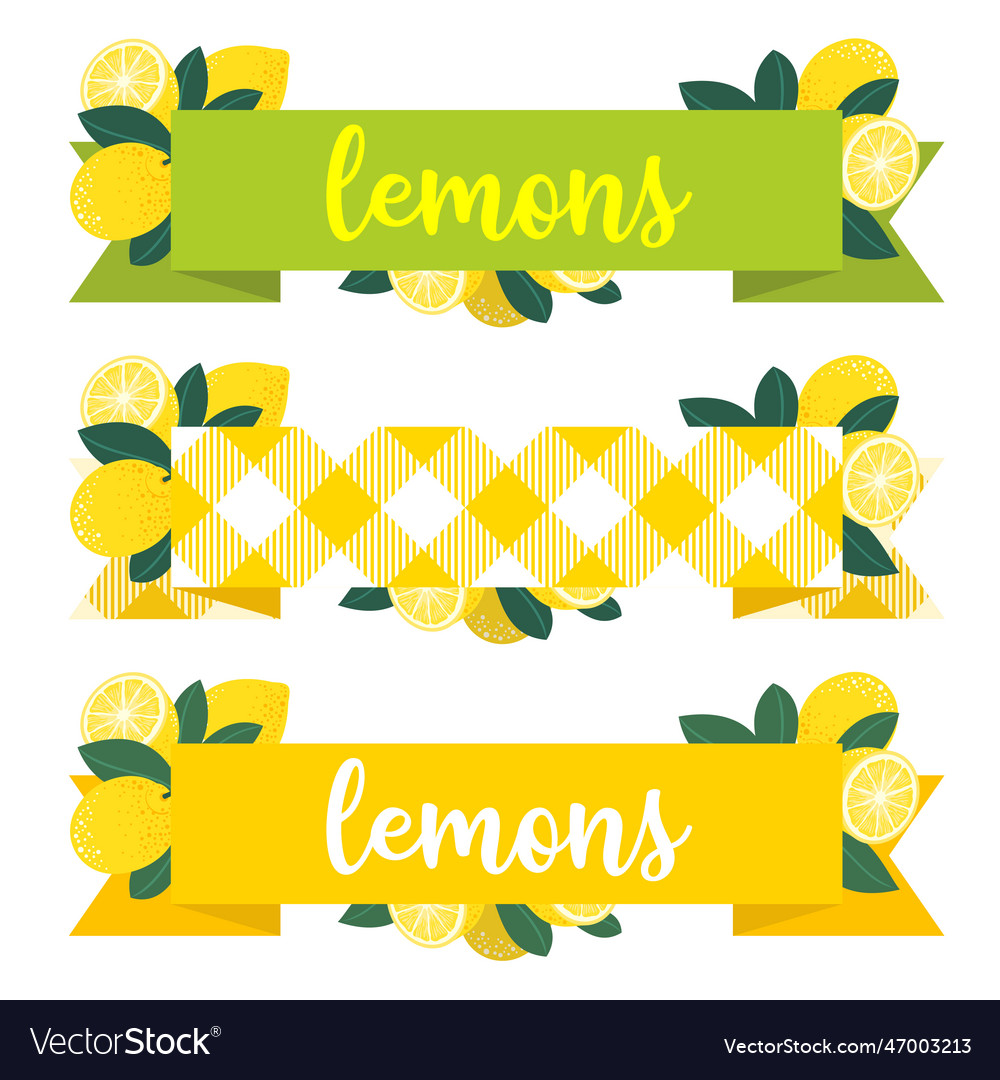 Lemon banner set Royalty Free Vector Image - VectorStock