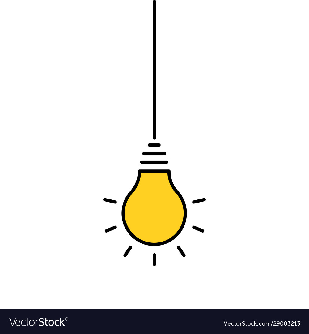 Light bulb line icon isolated on white Royalty Free Vector