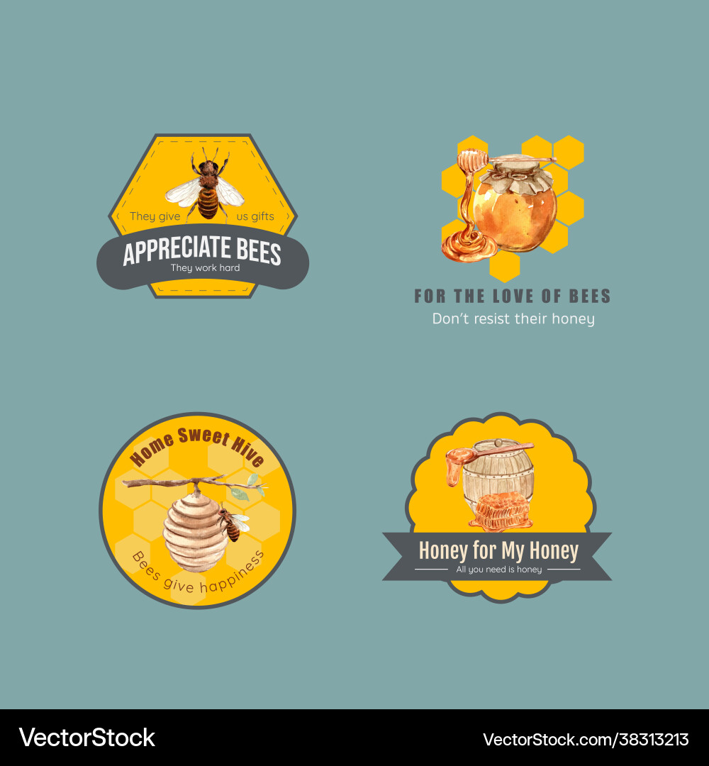 Logo with honey concept design for branding Vector Image