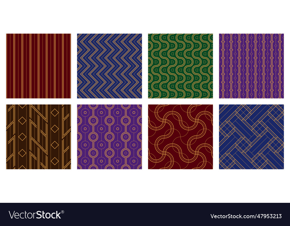 Luxurious stripes seamless patterns Royalty Free Vector