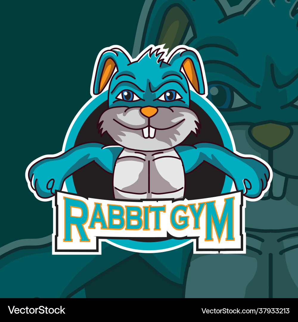 Mascot cartoon character rabbit logo with Vector Image