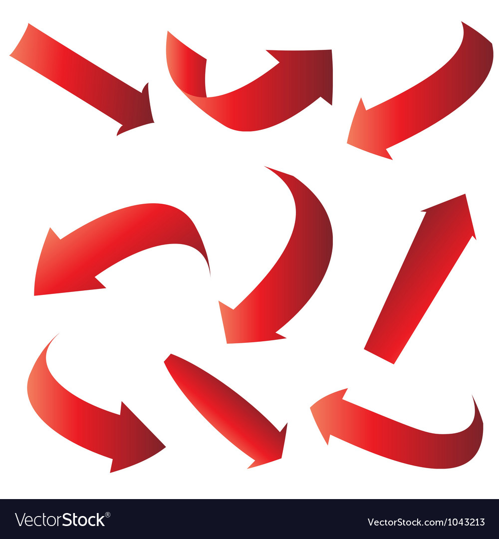 Red arrows Royalty Free Vector Image - VectorStock