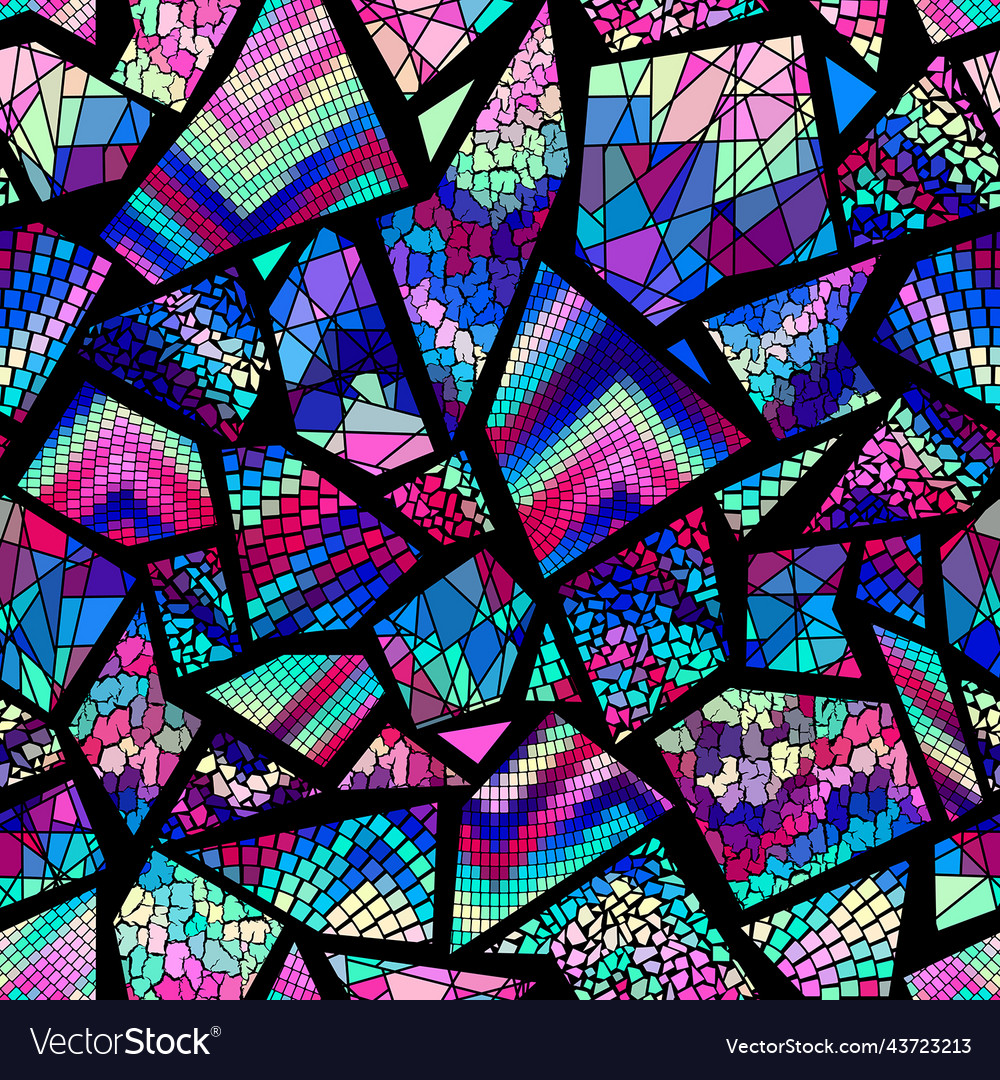 Seamless Mosaic Art Pattern Art Background Vector Image