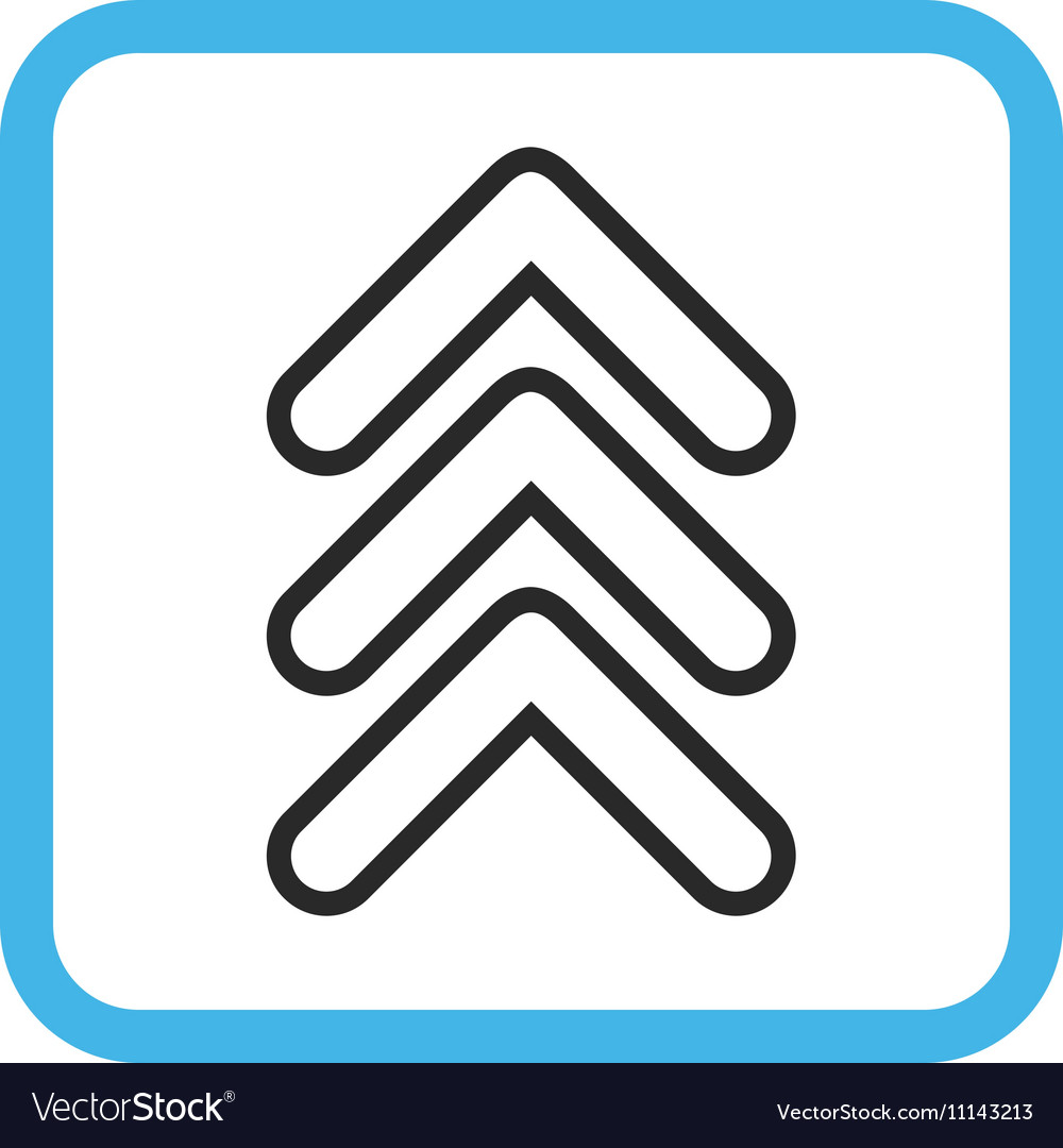 Triple pointer up icon in a frame Royalty Free Vector Image