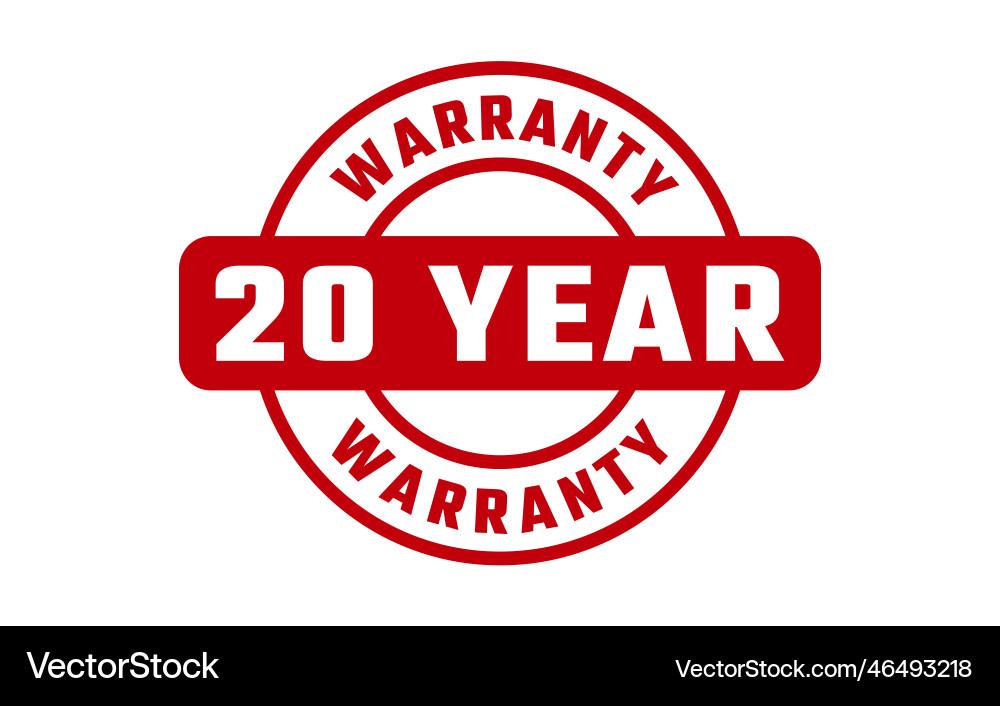 20 year warranty rubber stamp Royalty Free Vector Image