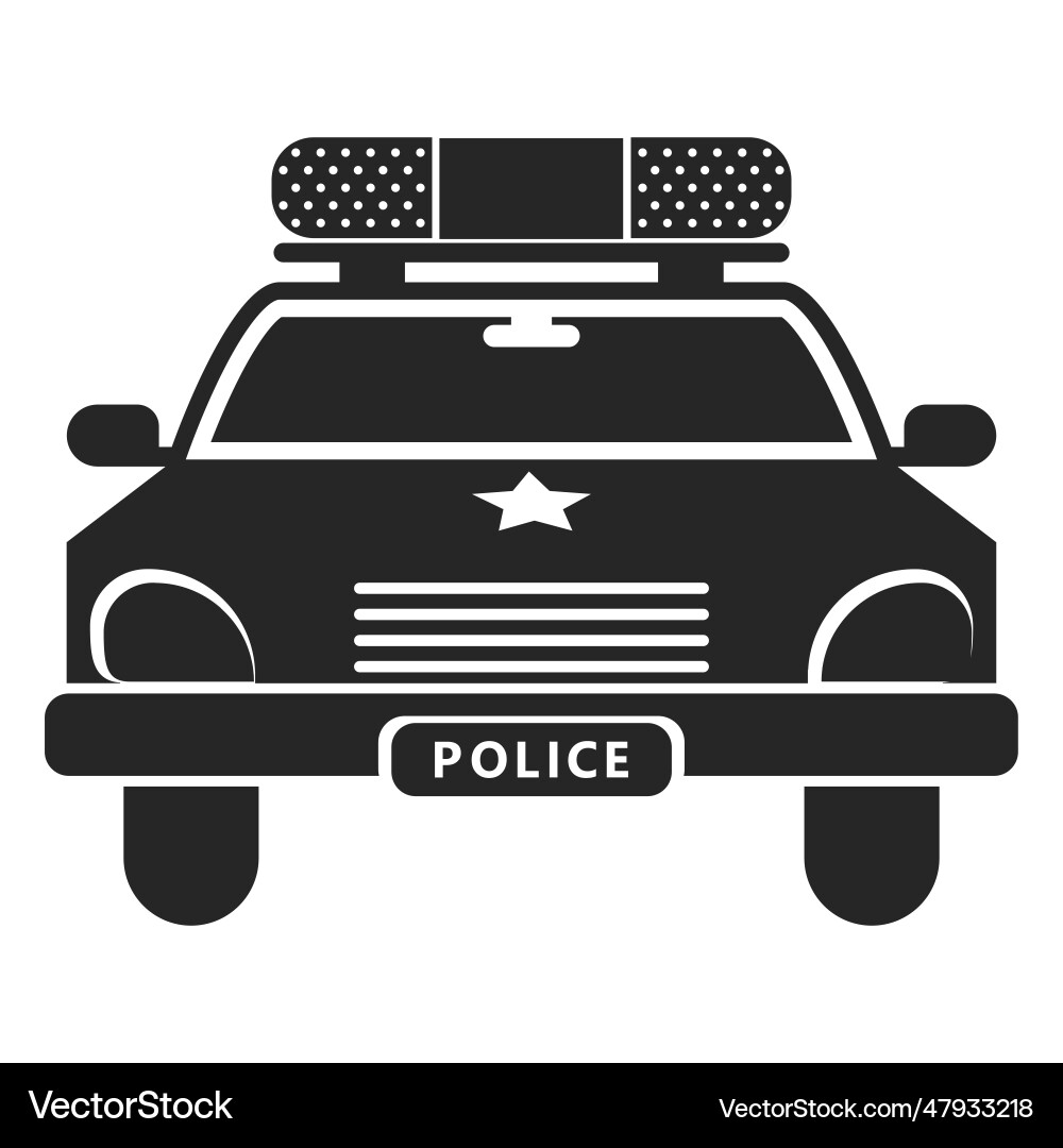 Car police star silhouette Royalty Free Vector Image
