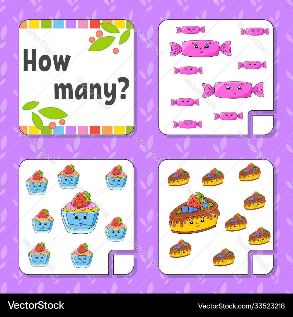 Counting game for children happy characters Vector Image