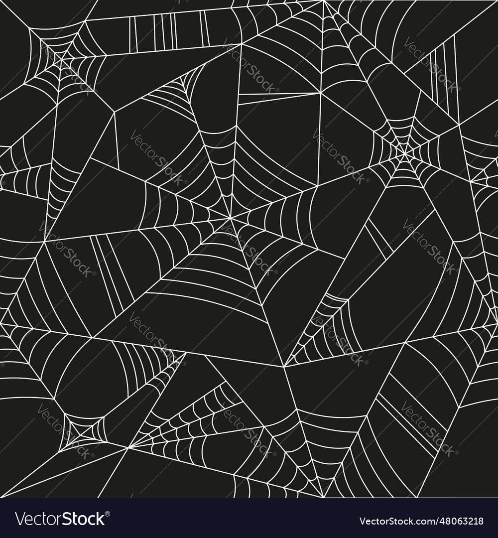 Dark seamless pattern with spiders cobweb Vector Image