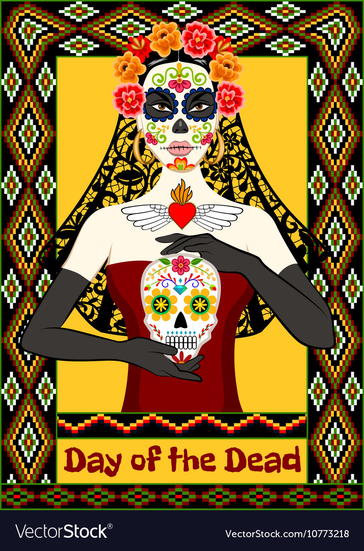 Dia de los muertos card Royalty Free Vector Image