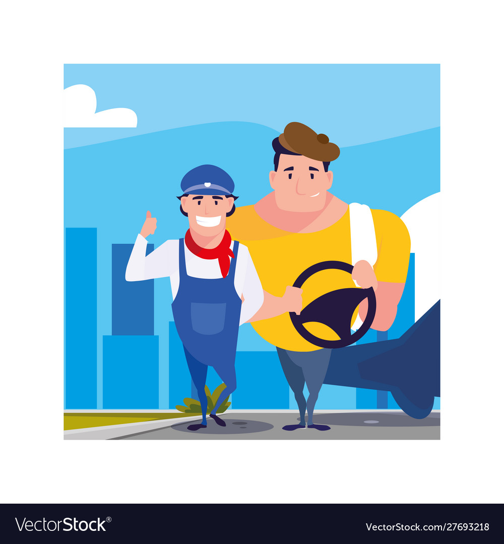 Drivers inside frame design Royalty Free Vector Image