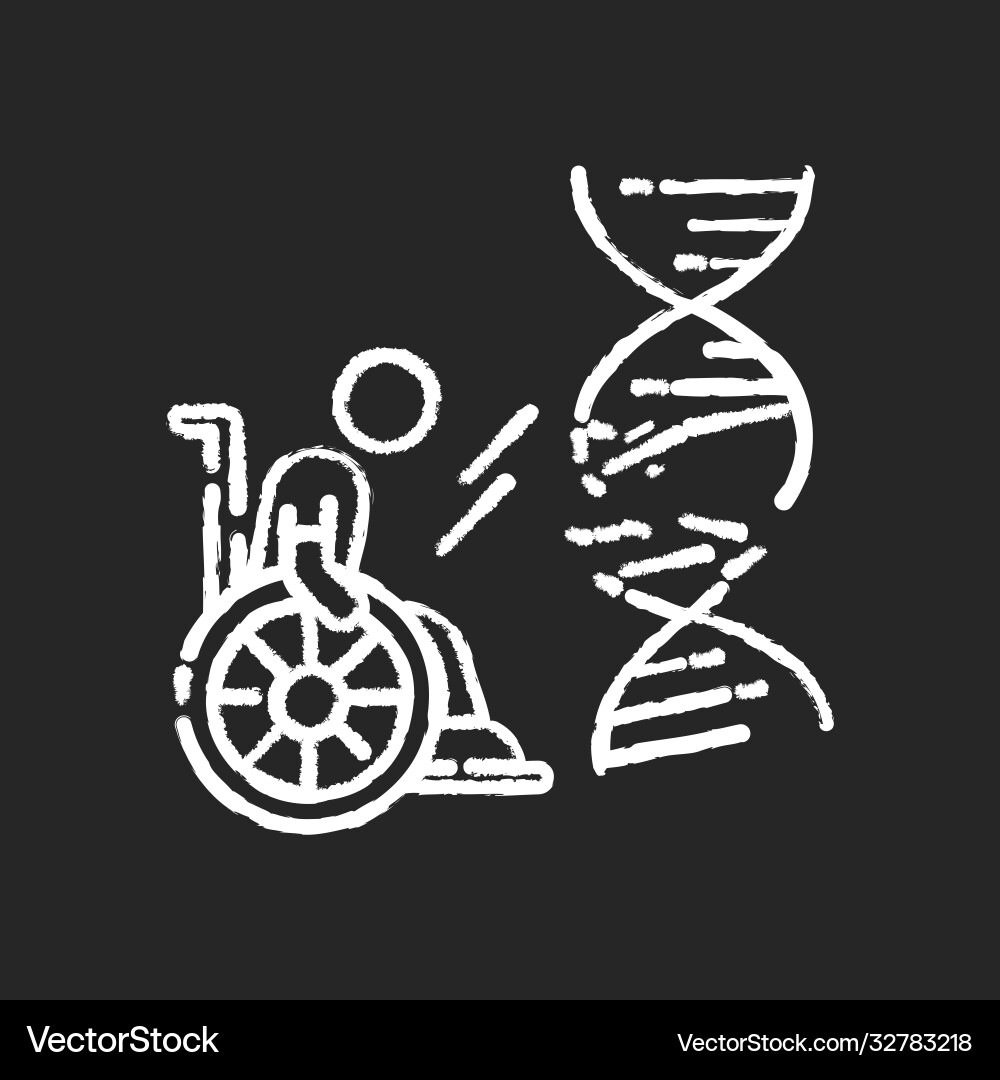 Genetic conditions chalk white icon on black Vector Image