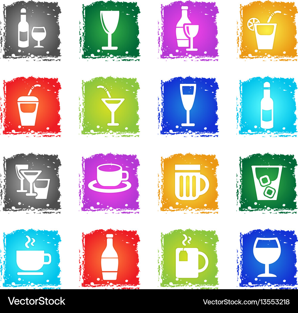 Glas-Symbol-Set Lizenzfreies Vektorbild - VectorStock