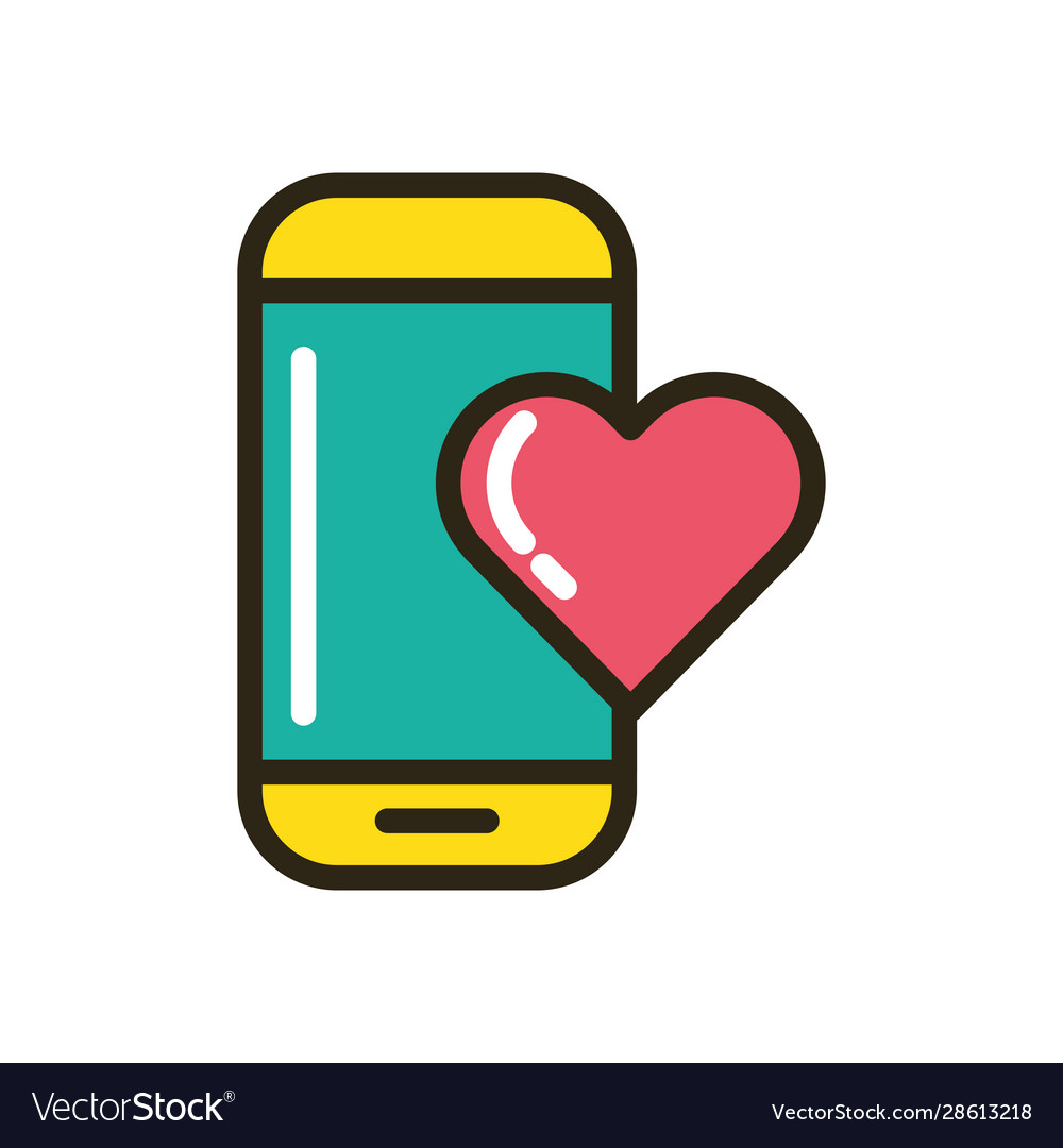 Happy valentines day smartphone with hearts chat Vector Image