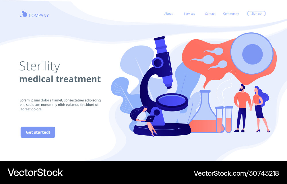 Infertility concept landing page Royalty Free Vector Image