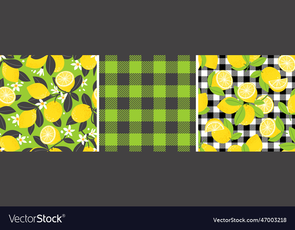 Lemon cell pattern set Royalty Free Vector Image