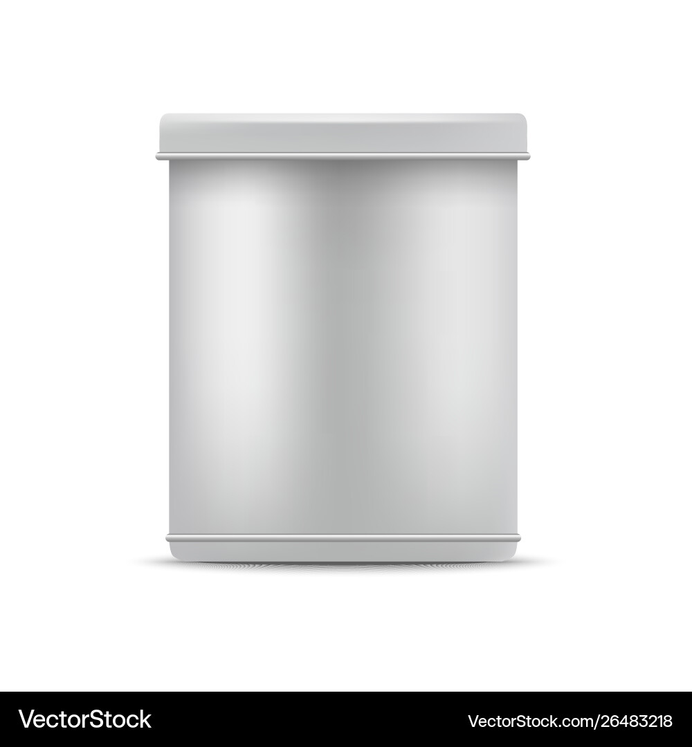 Realistic detailed 3d white blank tin can template