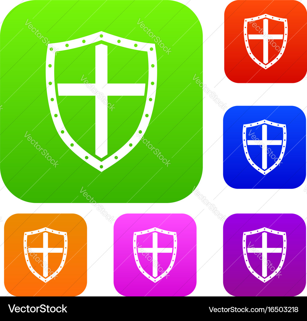 Shield set collection Royalty Free Vector Image