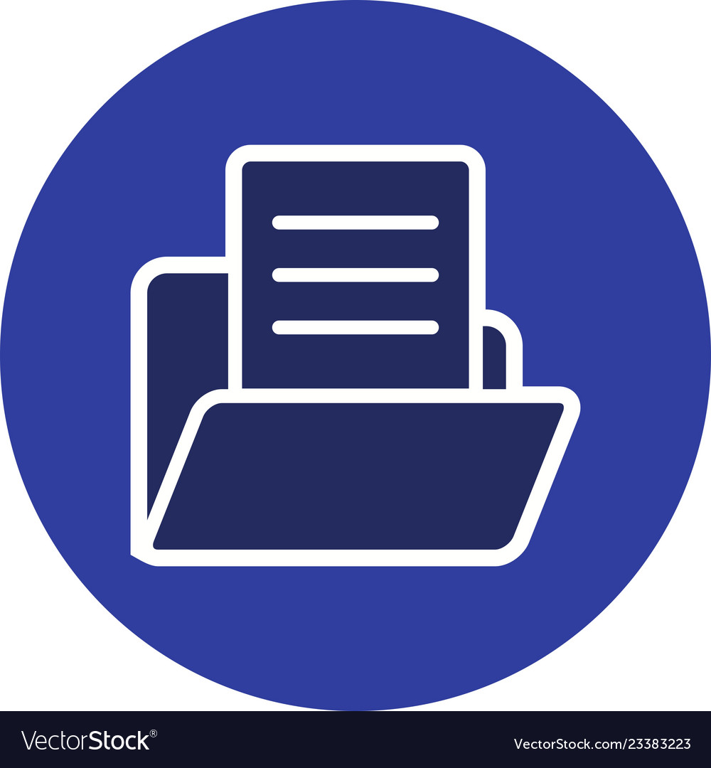 Document in folder icon Royalty Free Vector Image