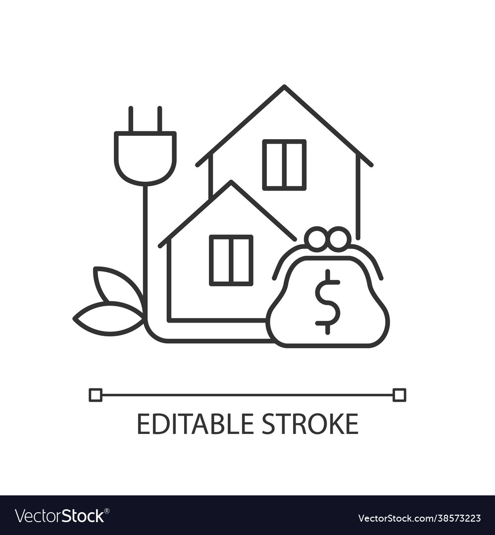 Green pricing program linear icon Royalty Free Vector Image