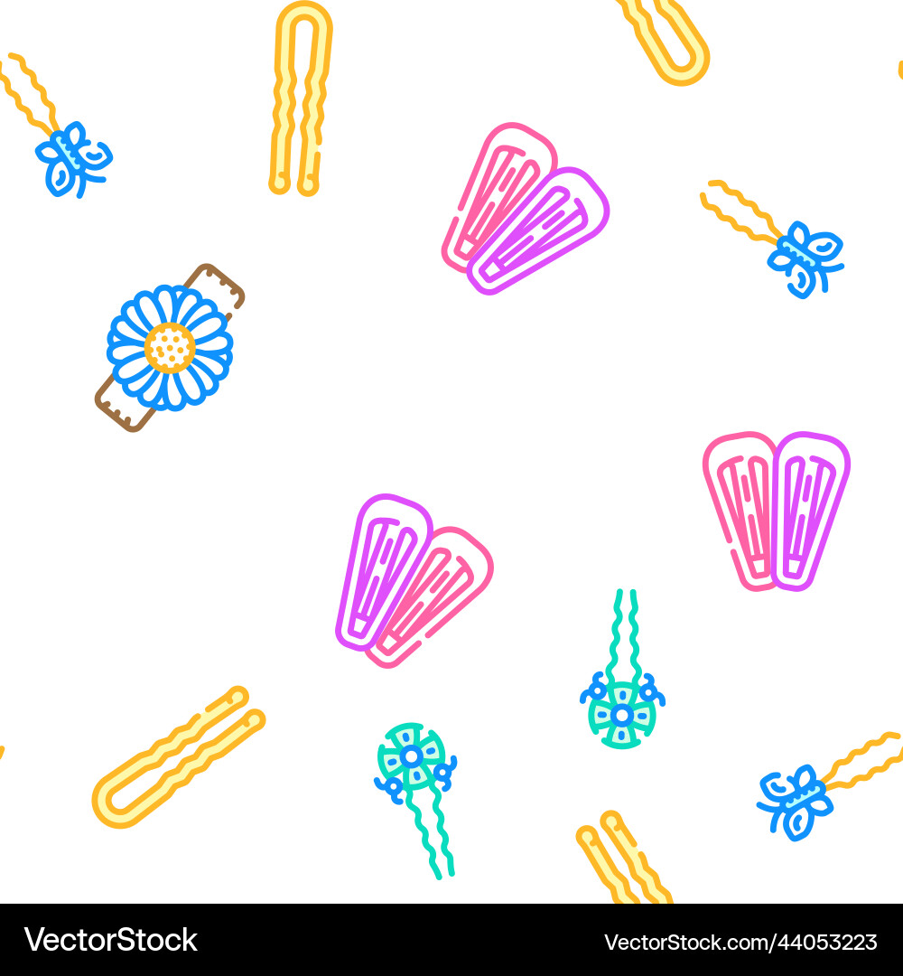 Hair pin decorative accessory seamless Royalty Free Vector