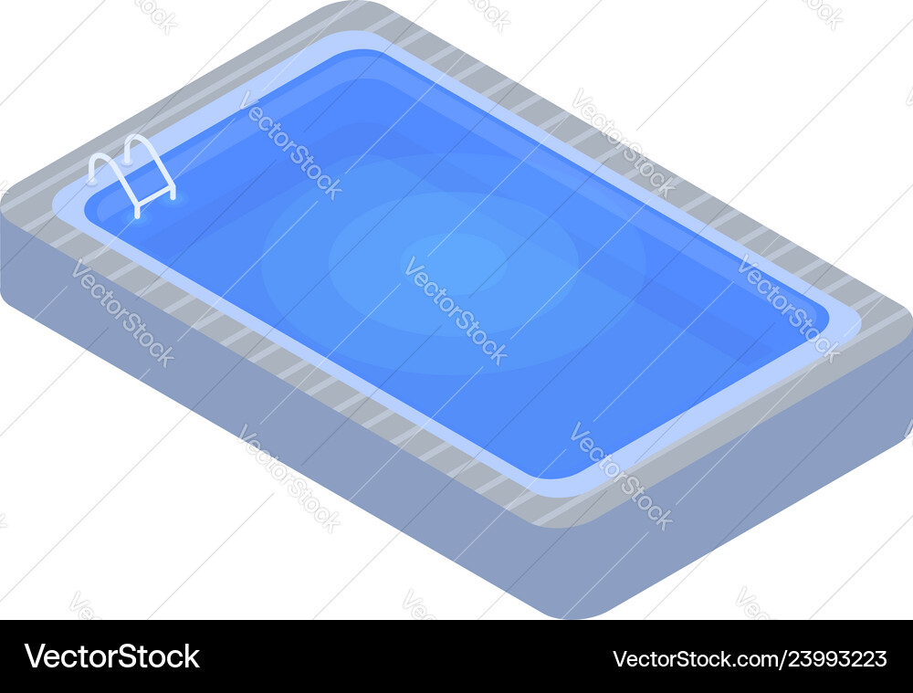 Home swimming pool icon isometric style Royalty Free Vector