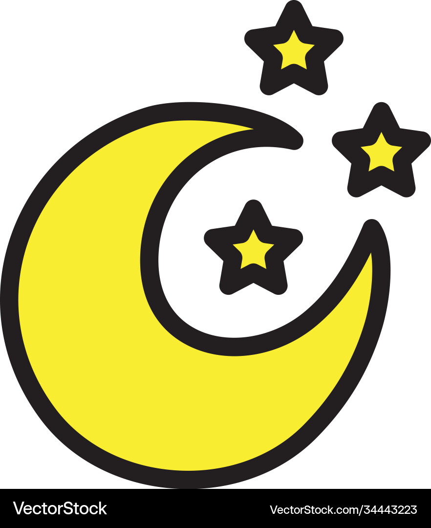 Moon and stars pop art style icon Royalty Free Vector Image
