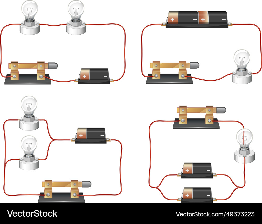 Science education infographic circuit diagram set Vector Image