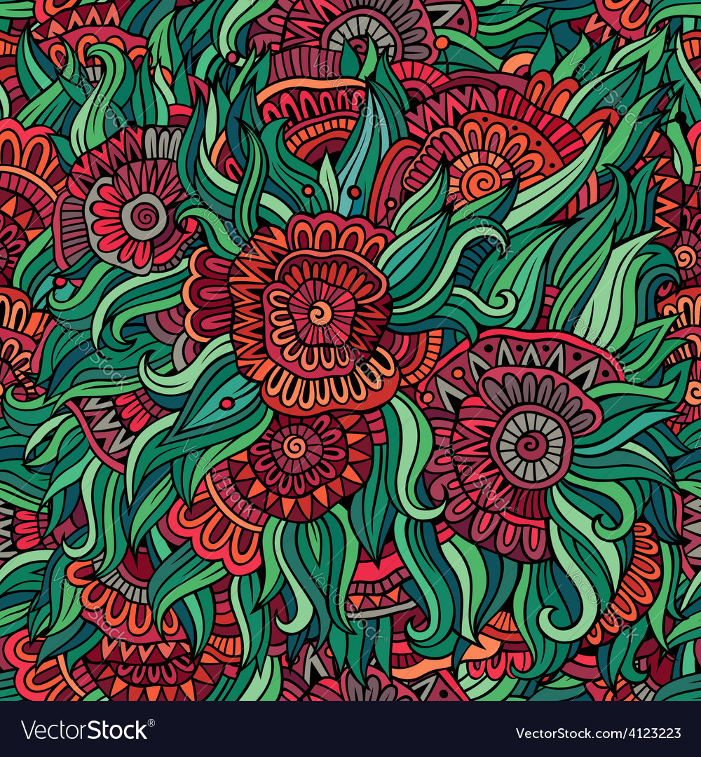 Seamless abstract flowers pattern Royalty Free Vector Image