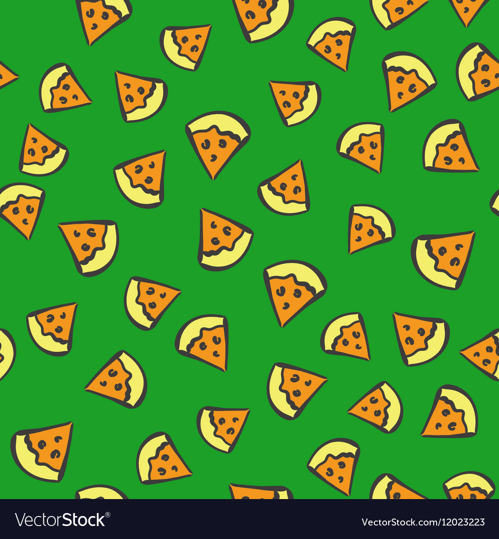 Seamless pizza pattern Royalty Free Vector Image
