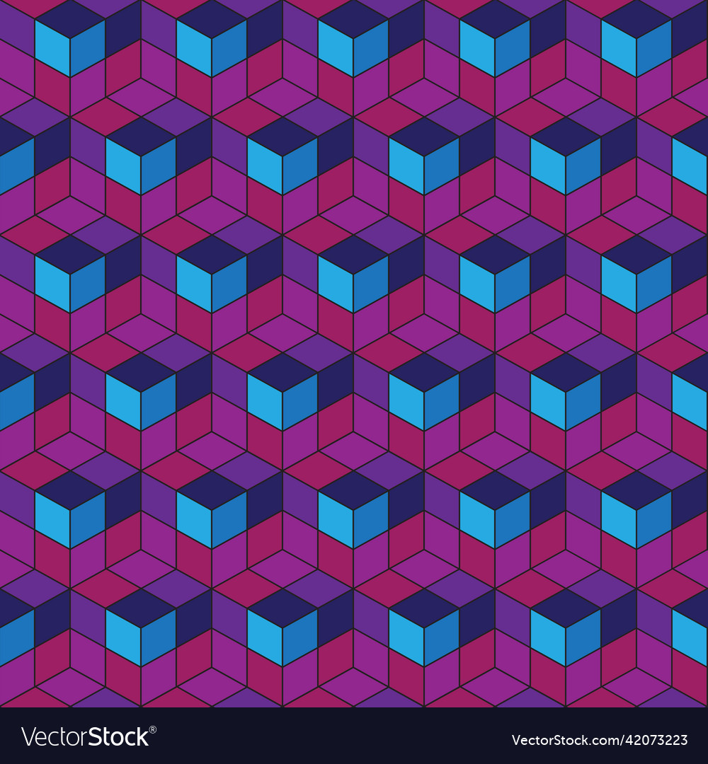 Seamless Repeating Isometric Pattern Of Cubes Vector Image
