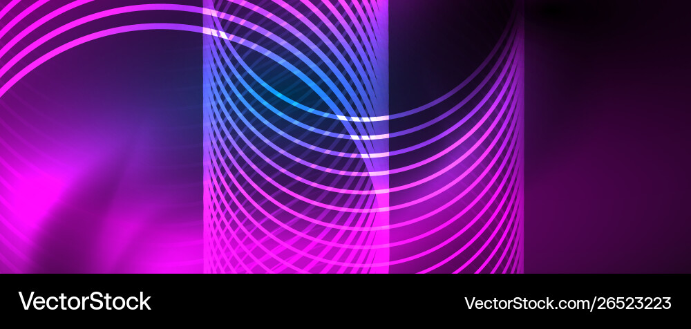 Trendy neon blue abstract design with waves Vector Image