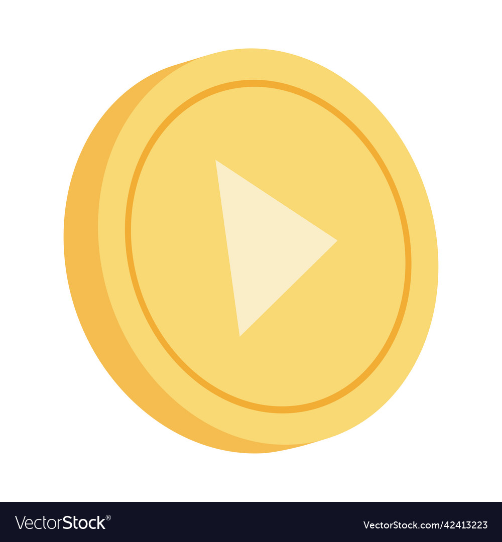 Yellow play button Royalty Free Vector Image - VectorStock