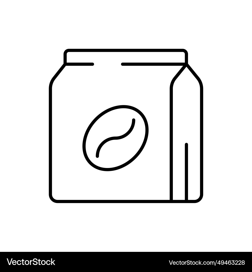 Bag of coffee line icon Royalty Free Vector Image