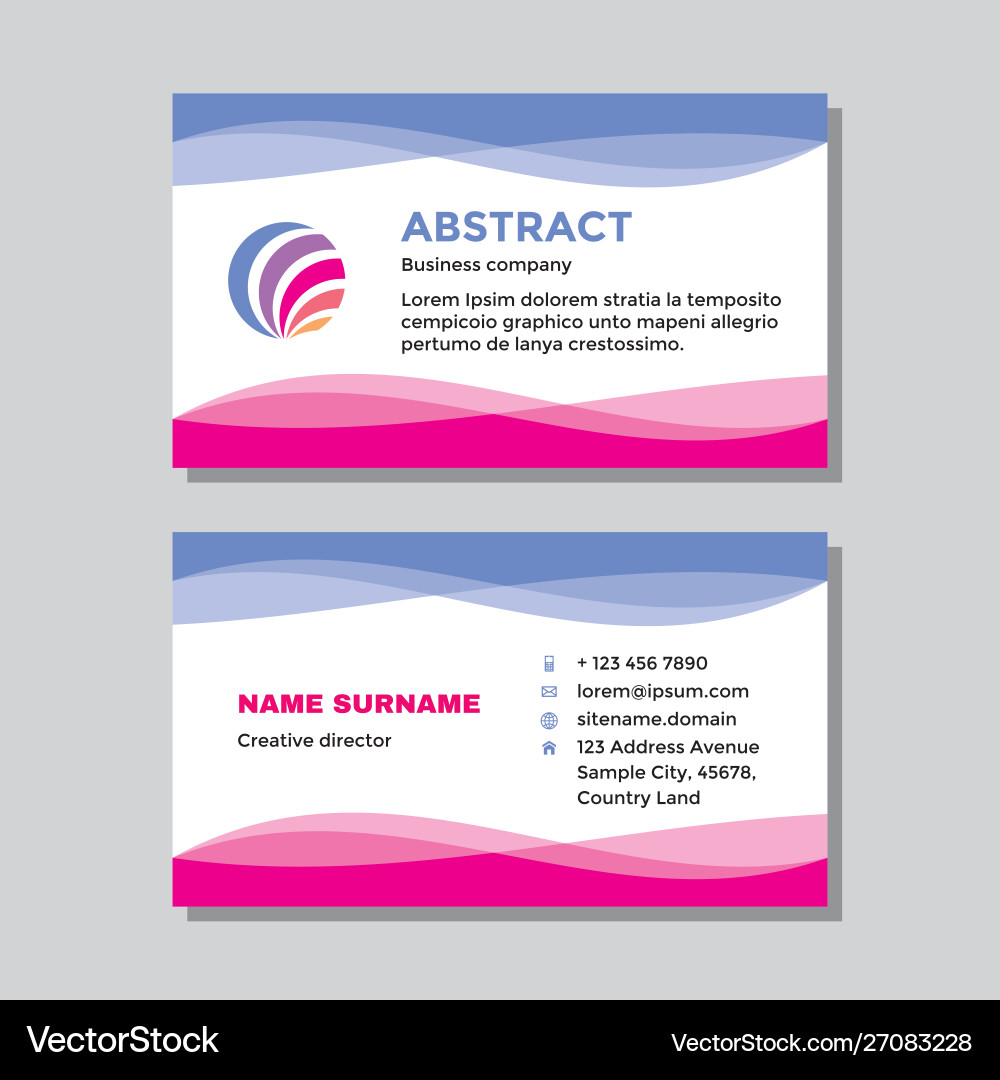Business visit card template with logo - concept Vector Image