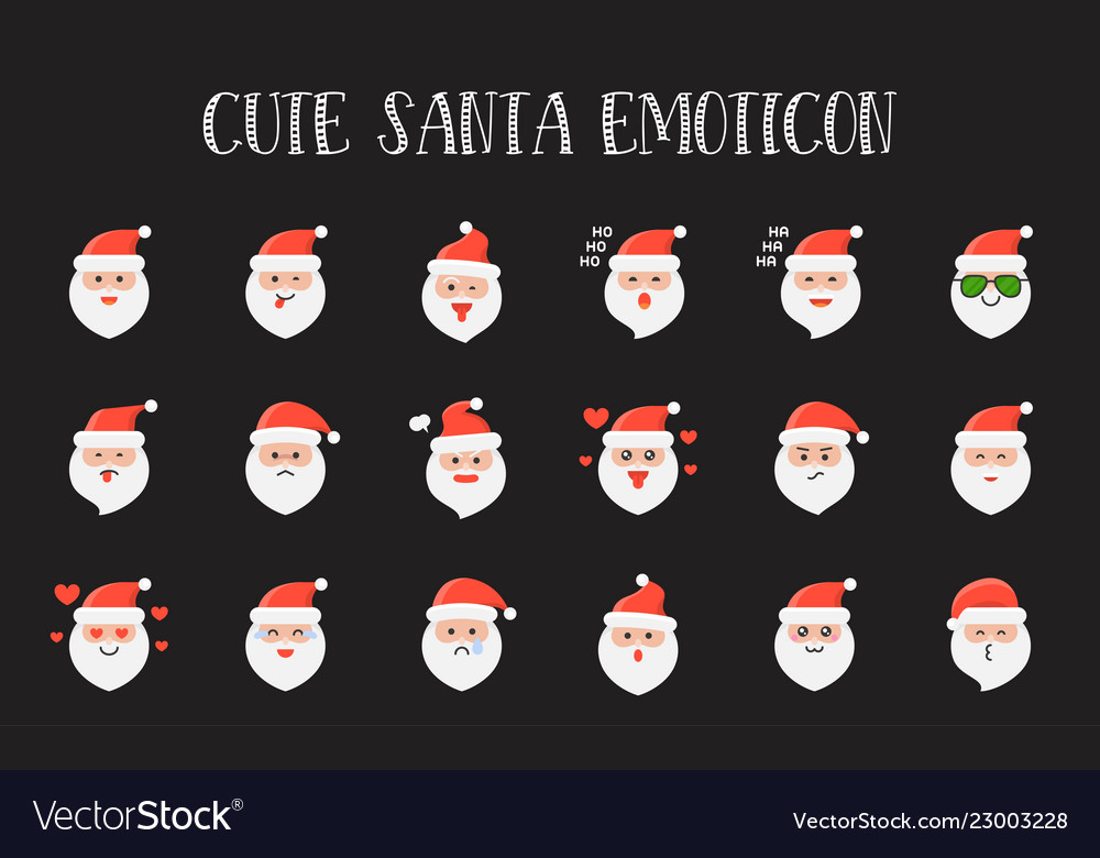 Cute santa claus emoticon flat design Royalty Free Vector