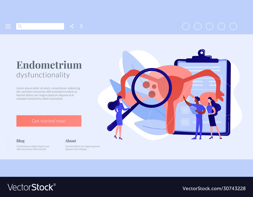 Endometriosis concept landing page Royalty Free Vector Image