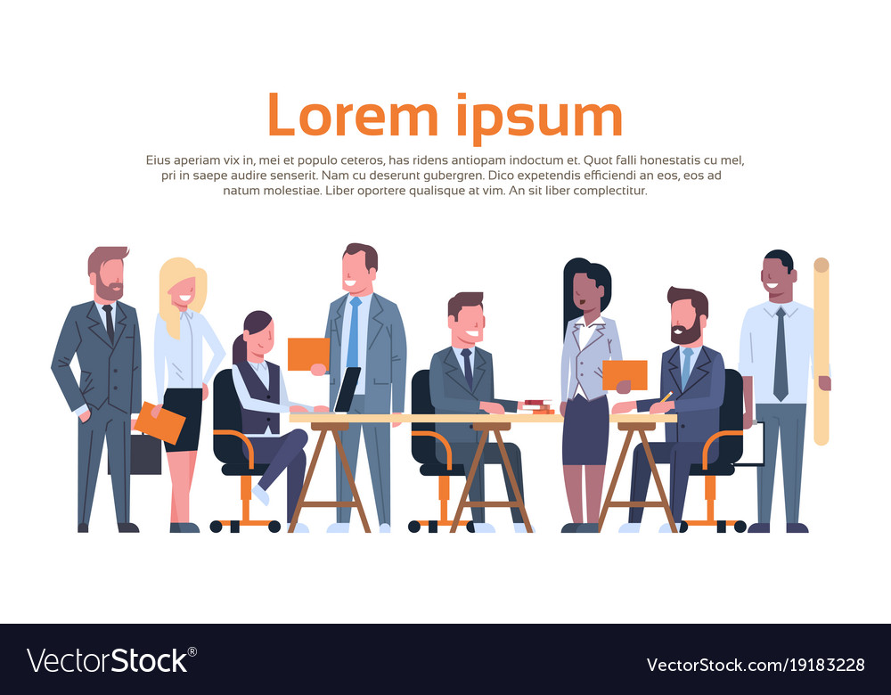 Group of business people working brainstorming Vector Image