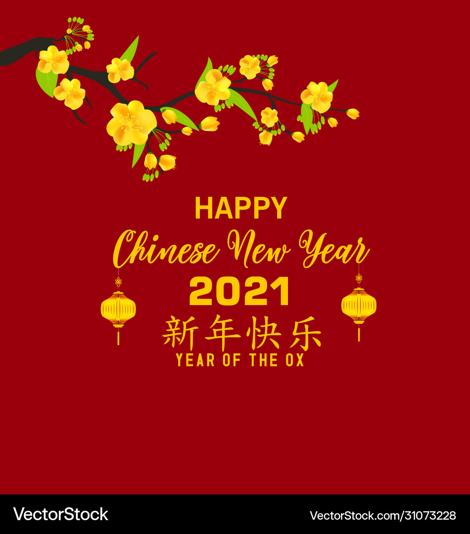 Happy new year 2021 chinese Royalty Free Vector Image