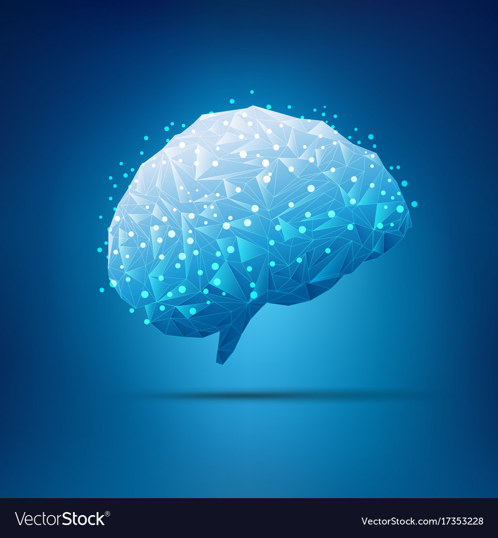 Polygon brain Royalty Free Vector Image - VectorStock