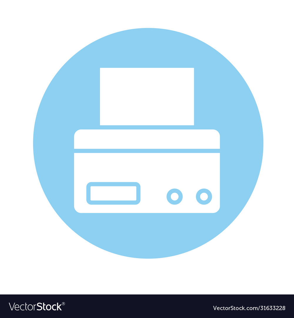 Printer machine block style icon Royalty Free Vector Image