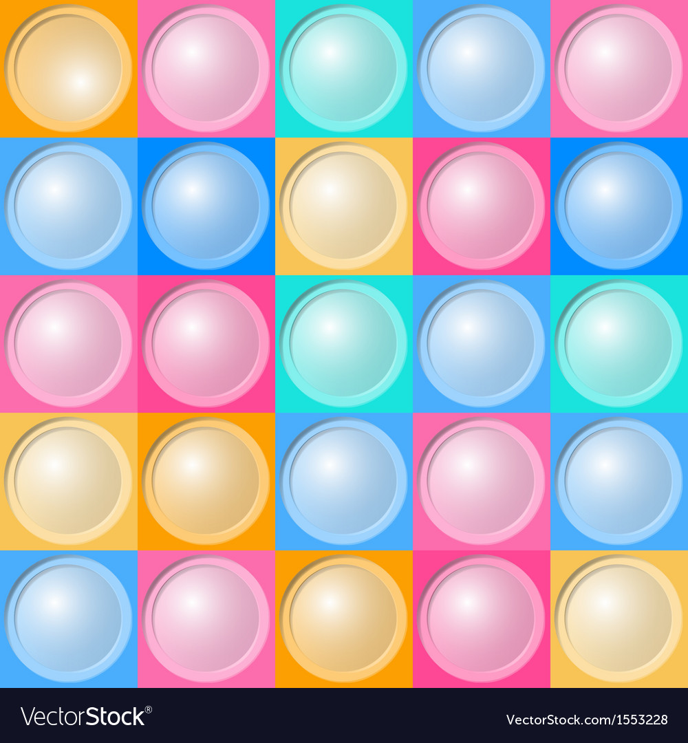 Seamless pattern from circles and squares Vector Image