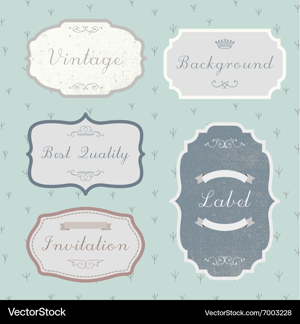 Set of vintage retro labels frames Royalty Free Vector Image