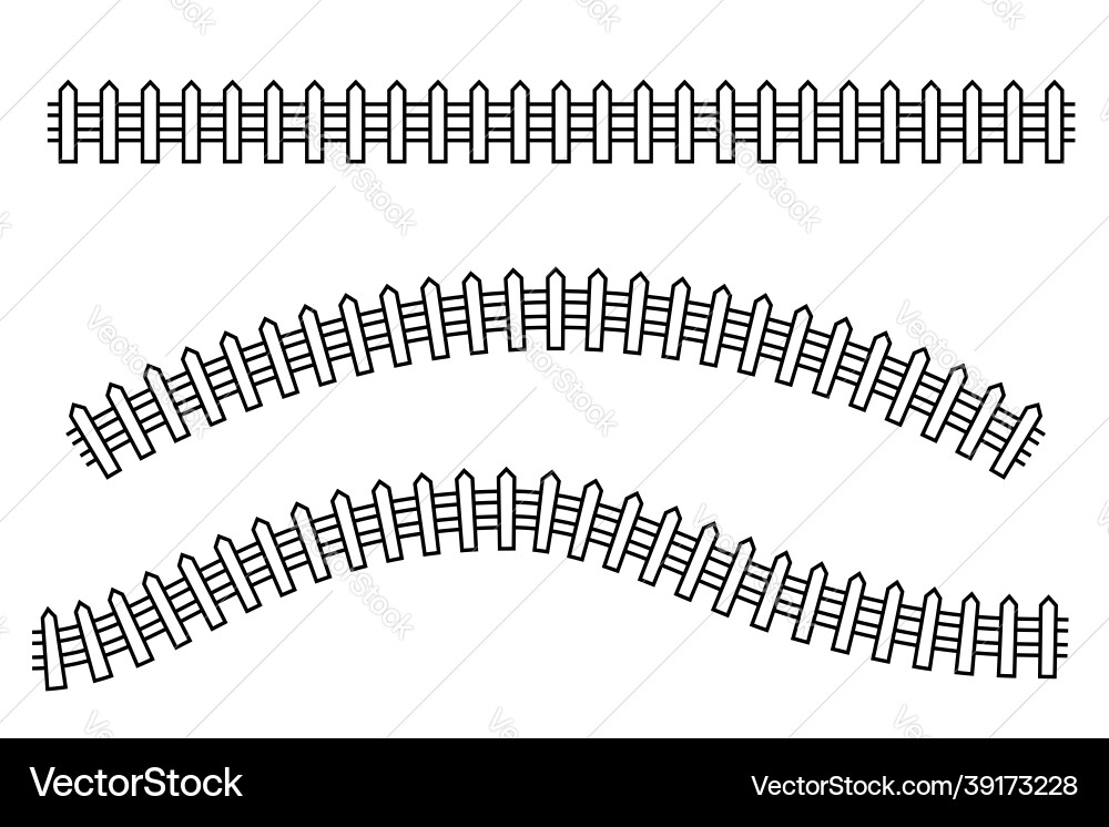 Simple icon style set 3 wood gate isolated Vector Image