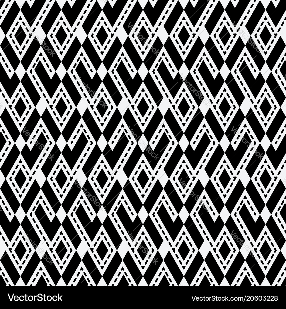Tribal ethnic rhombus monochrome seamless pattern Vector Image