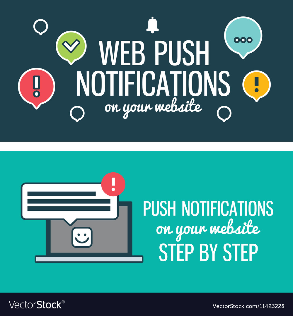 Web push notifications for your website Royalty Free Vector